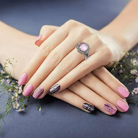 Jewelry | 925 Sterling Silver Filled Natural Pink Gemstone Ring | Poshmark